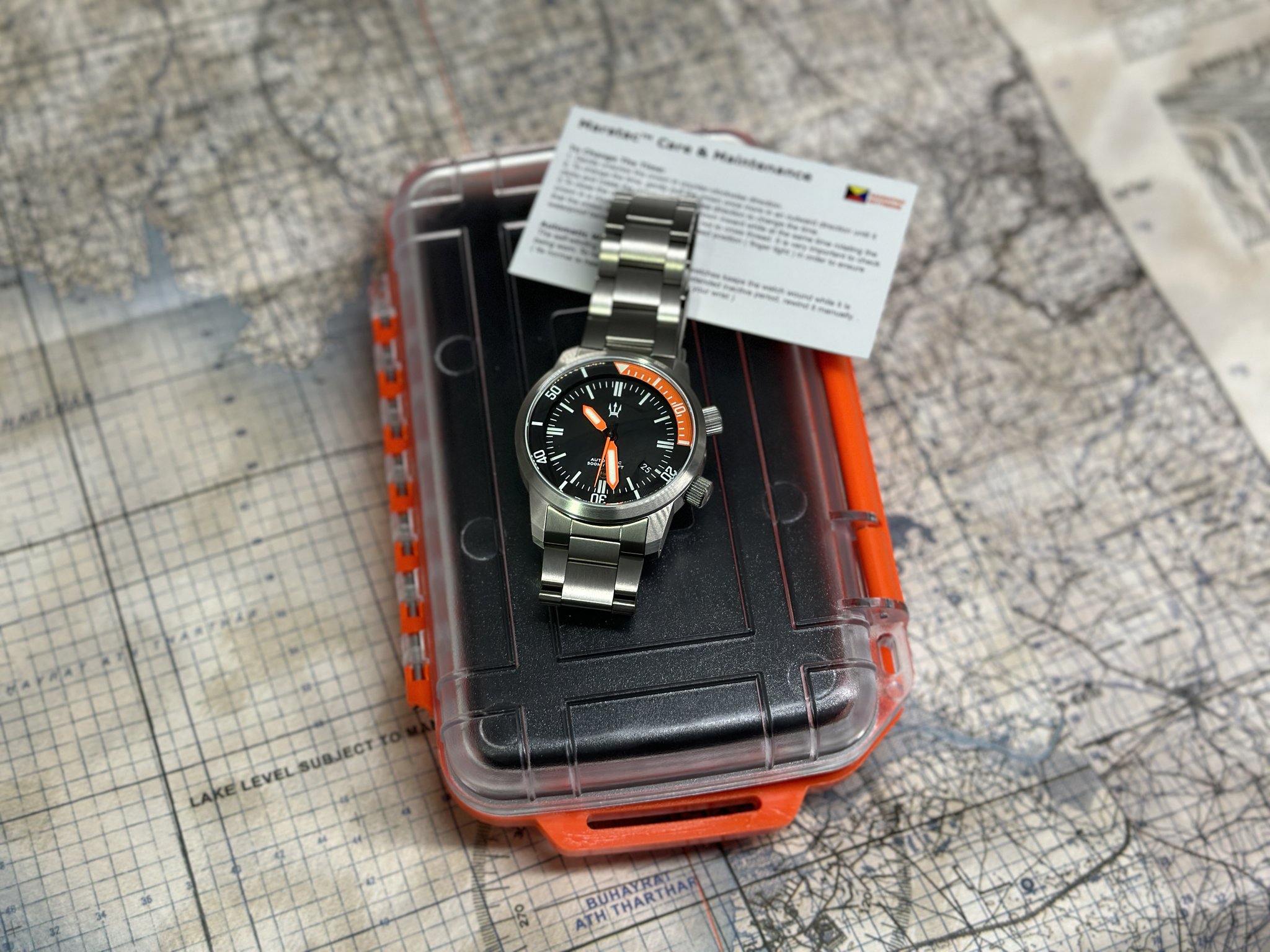 Stainless Steel DC-50 Dual Crown 50ATM Diver Automatic Watch With Date ...