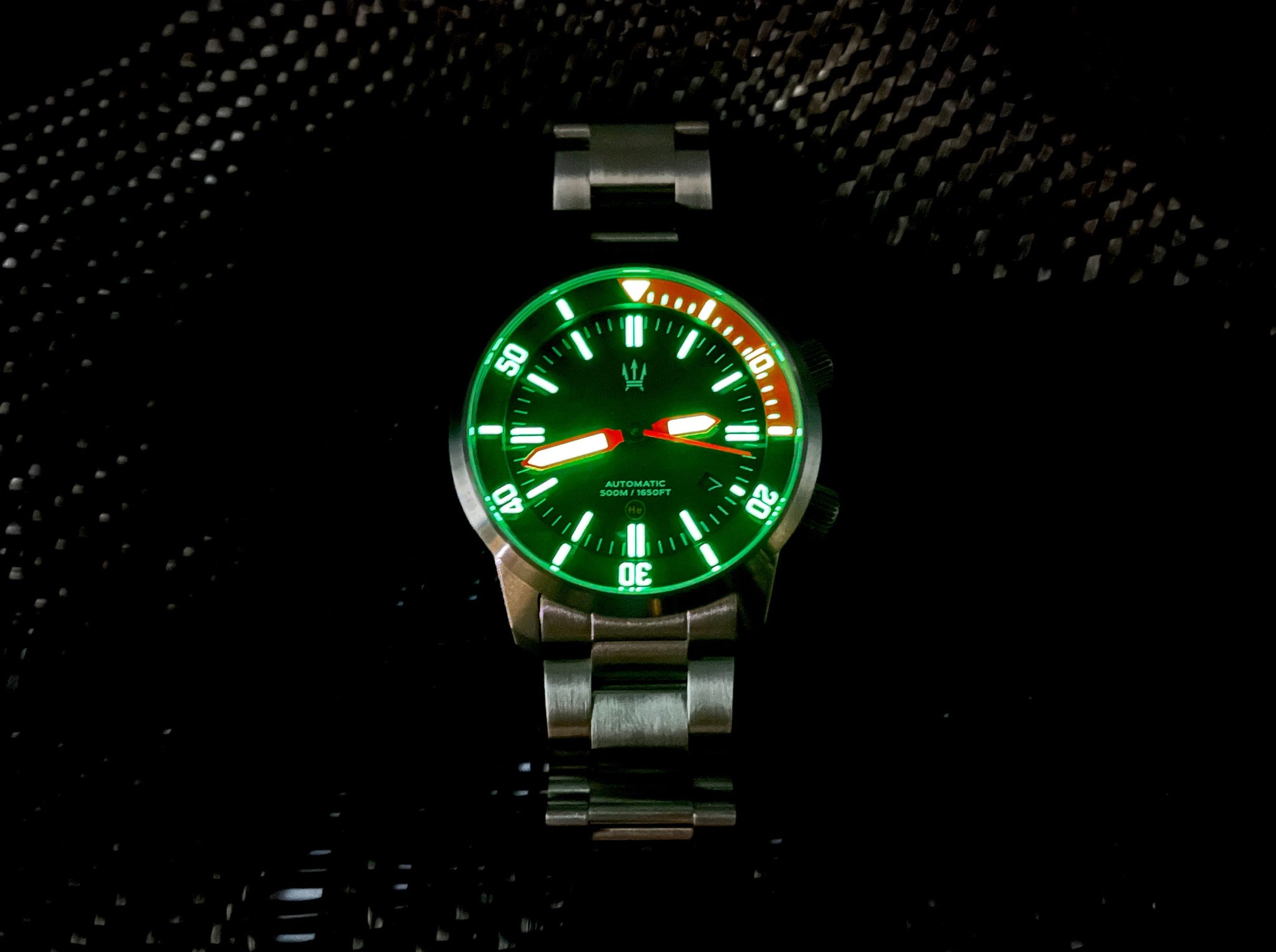 Stainless Steel DC-50 Dual Crown 50ATM Diver Automatic Watch With Date ...